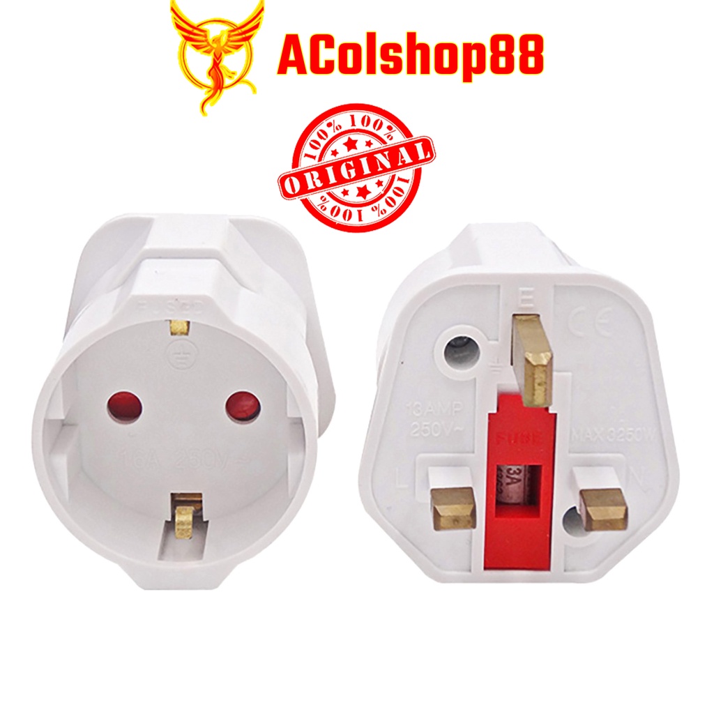 Jual OVER STEKER KONVERTER ADAPTER KAKI 2 KE KAKI 3 MODEL EU 2 PIN TO ...