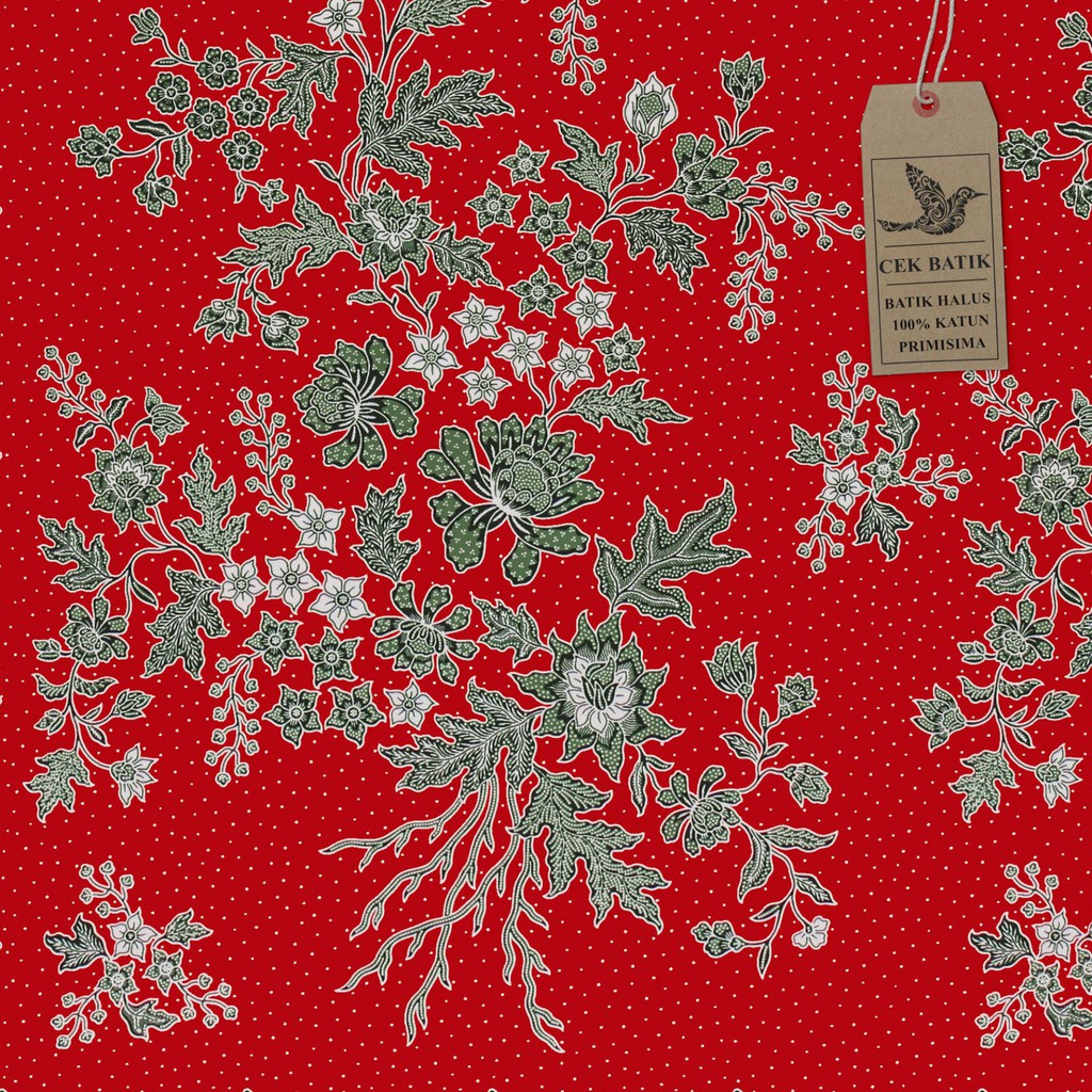Jual kain batik - Motif Batik Bunga Hijau Manis (Merah) Indonesia ...