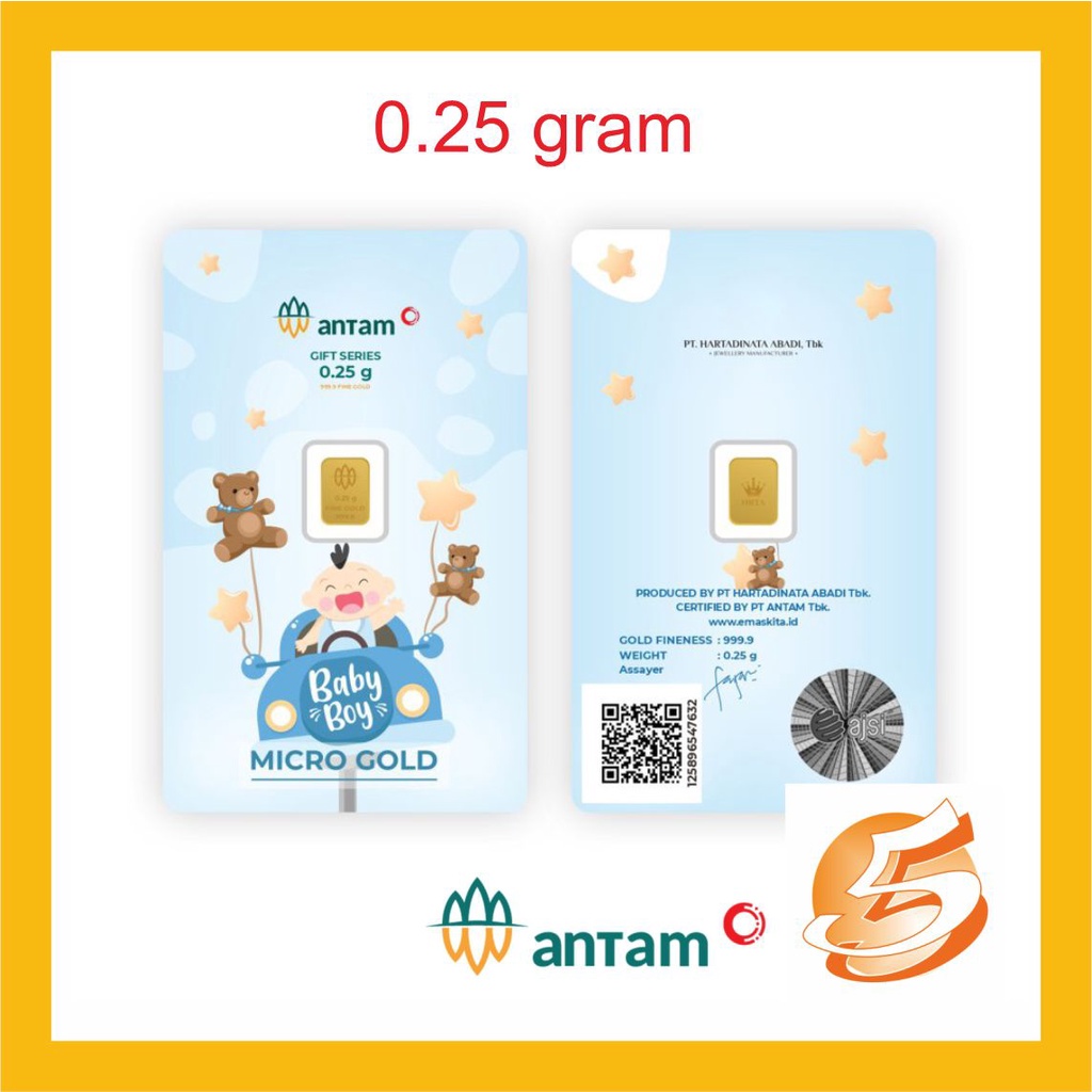 Jual Emas Logam Mulia ANTAM 0,25 0.25 Gram kecil micro Edisi Baby Boy ...