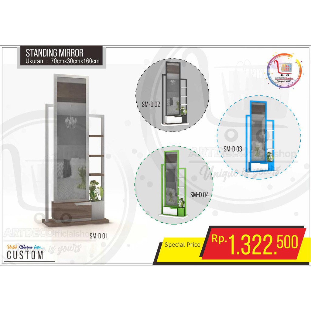 Jual Standing Mirror | Shopee Indonesia