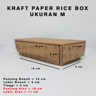 Jual PROMO TERMURAH Kraft Paper Rice Box - Food Grade - Ukuran M ...