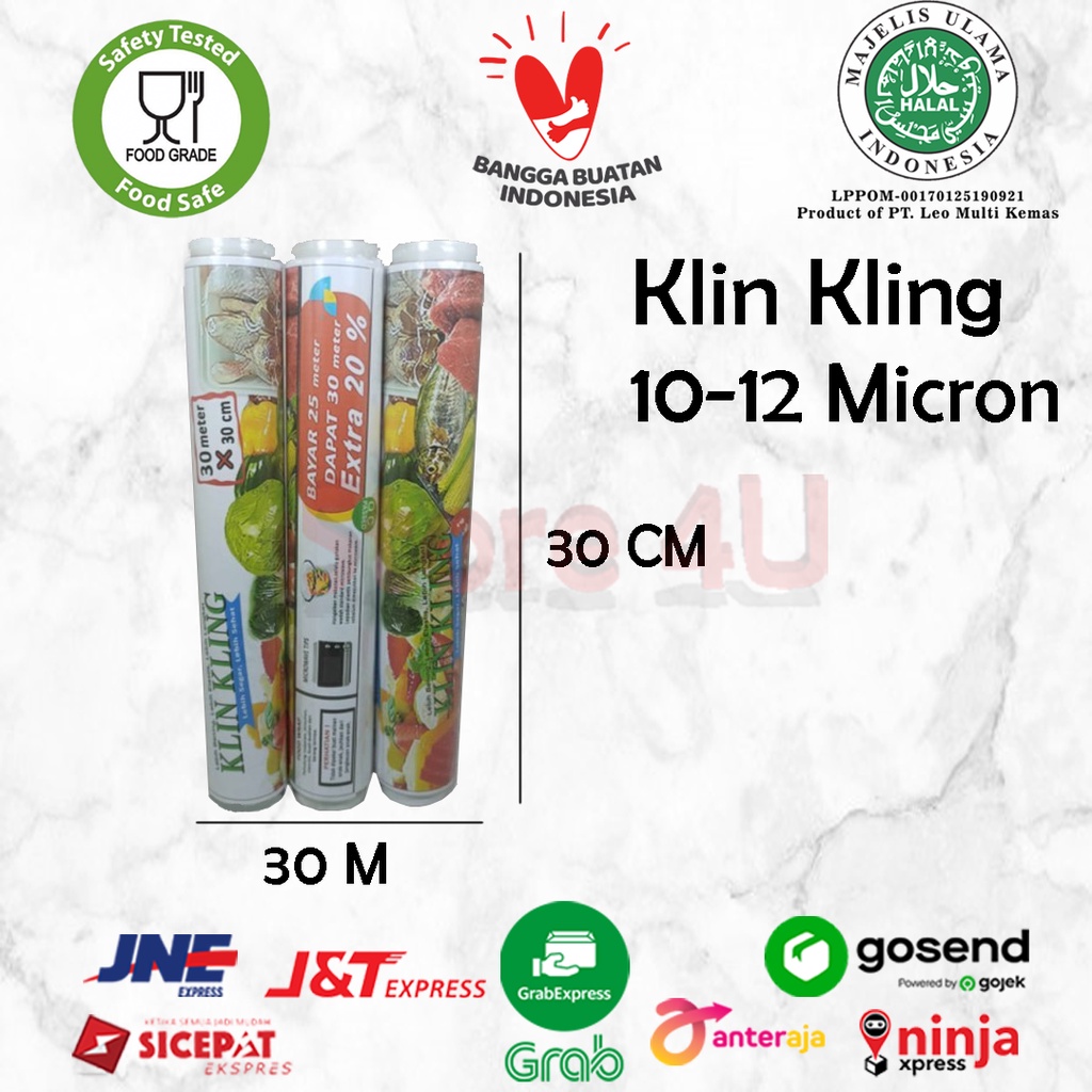 Jual Plastik Wrap, Cling Wrap Klin Kling 30CM x 30M | Shopee Indonesia