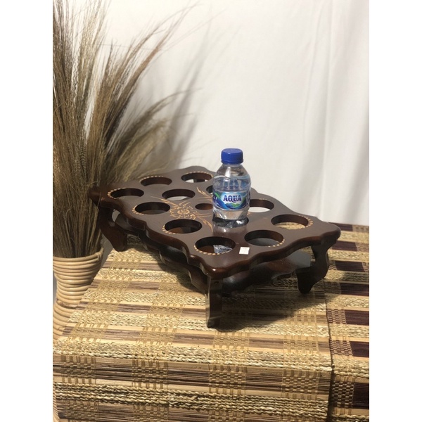 Jual Tempat minuman / Tempat aqua gelas kayu jati ukiran | Shopee Indonesia