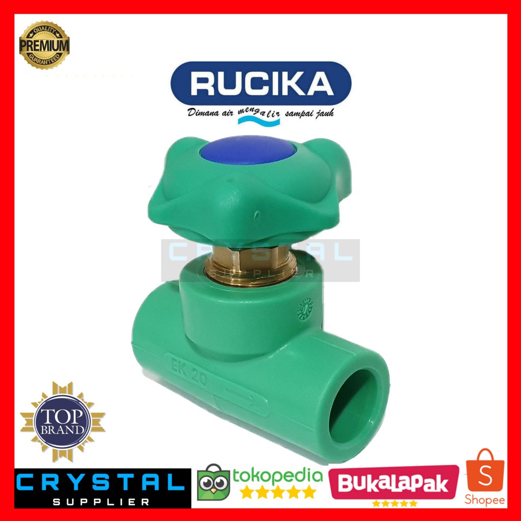STOP KRAN PUTAR PPR RUCIKA 1/2" inch GREEN Wavin Tigris Gate / Straight ...
