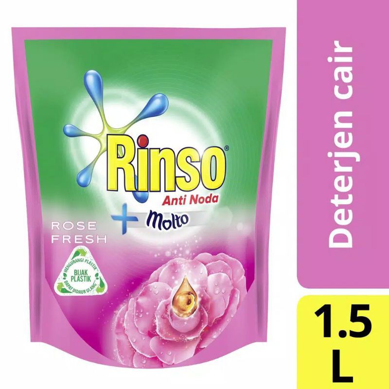 Jual Rinso Molto Detergent Deterjen Cair Rose Fresh, Perfume Esense 1.5 ...