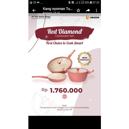 Jual Red diamond cookware set | Shopee Indonesia
