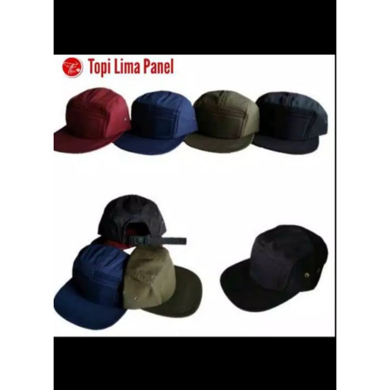 Jual TOPI lima panel polos | Shopee Indonesia