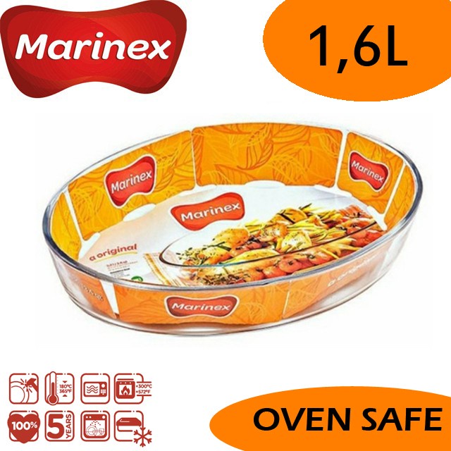 Jual Loyang Kaca Oval MARINEX Rooster 1,6L/ Loyang Kaca / Loyang Pasta ...