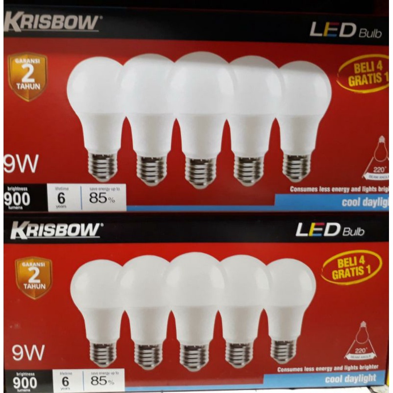 Jual Bohlam lampu LED krisbow 3/5/7/9/11 watt original | Shopee Indonesia