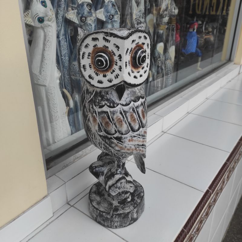 Jual PATUNG BURUNG HANTU DARI KAYU BALI | Shopee Indonesia