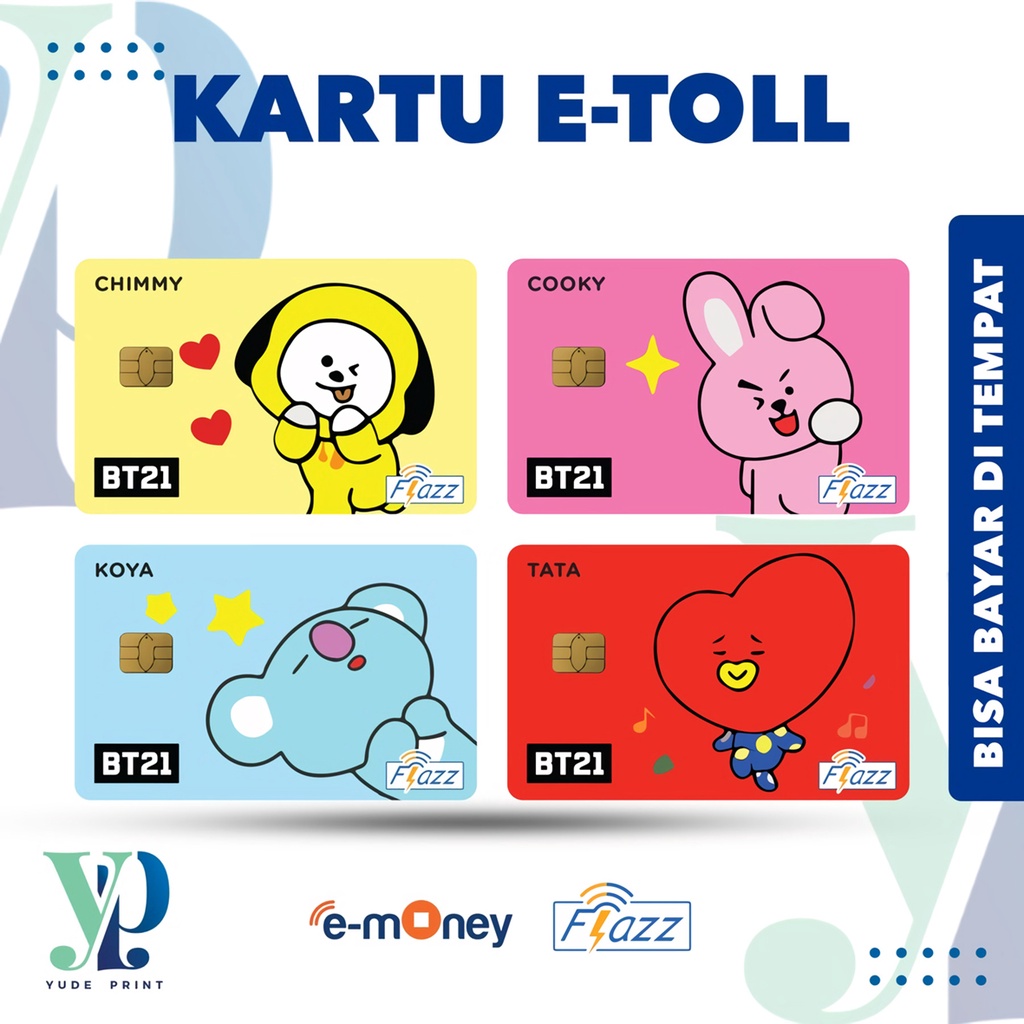 Jual Kartu Flazz BCA Gen 2 BT21 | Kartu eMoney BT21 Character | Kartu E Toll Custom Saldo 0 ...