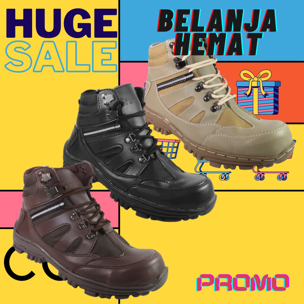 Jual Sepatu boots safety armor pria crocodile boot proyek kerja ...