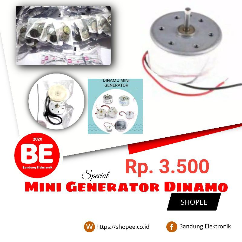 Dinamo motor DC 5v generator mini led | Shopee Indonesia