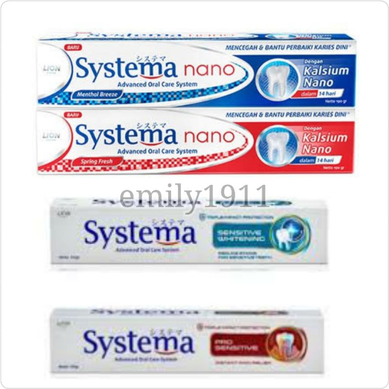 Jual Systema nano pasta gigi 120gr / 190gr / pro sensitive 104gr ...