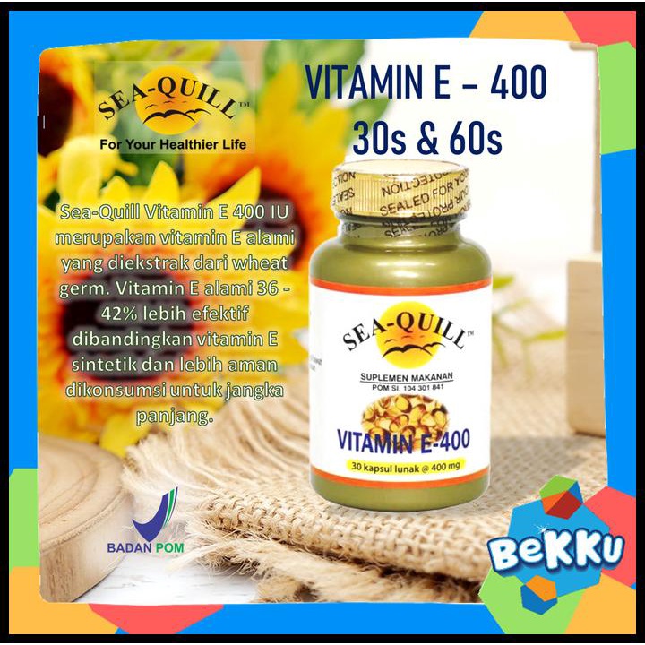 Jual Sea-Quill Vitamin E 400 Iu Isi 30 Tabs / Seaquill / Bekku | Shopee ...
