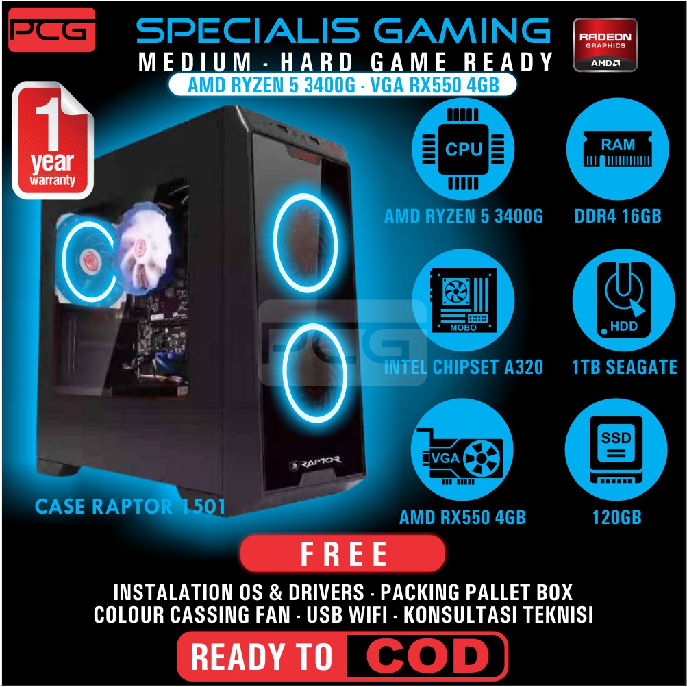 Jual PC GAME RAKITAN KOMPUTER GAMING DESIGN DESAIN GRAFIS RENDERING AMD ...