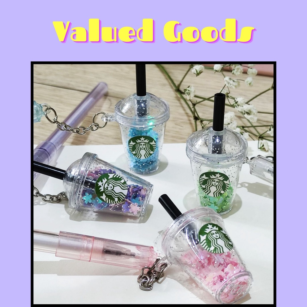 Jual Pulpen Tulis Gantungan Gelas Starbucks - BIRU HIJAU PINK UNGU ...