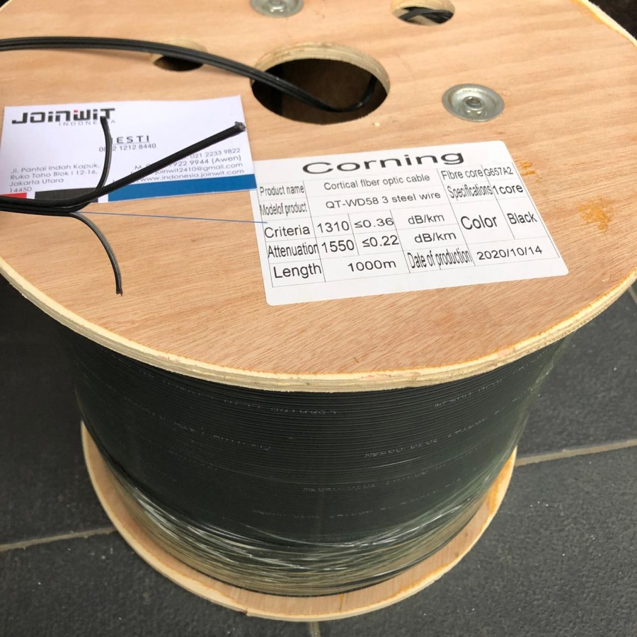 Jual Kabel Dropcore 1 core/ Wire 1 ROLL 3 SLING Dropcable Fiber Optic 1 ...