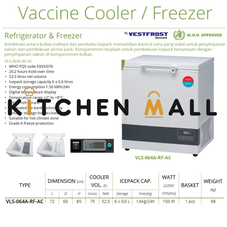 Jual GEA VLS-064A-RF-AC REFRIGERATOR & FREEZER - KULKAS ICELINE ...