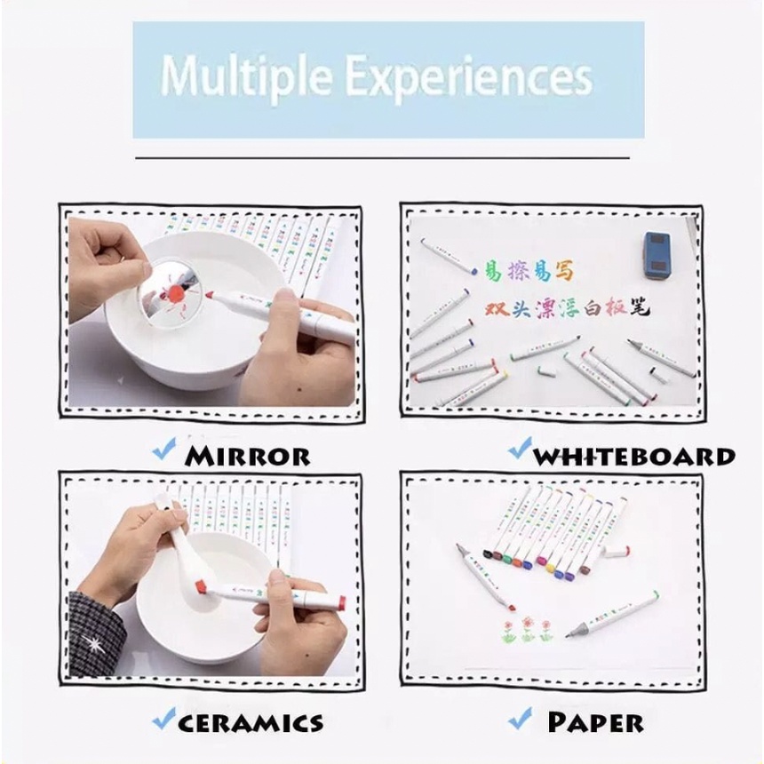 Jual 12 PCS Spidol Ngapung Papan Tulis Whiteboard Marker Floating Marker Apung Spidol Ajaib ...