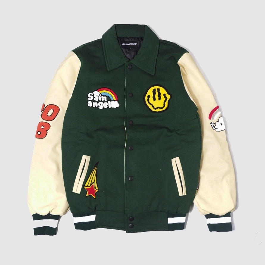 Jual Varsity "Fun Colors" Jacket ( Green ) | Shopee Indonesia