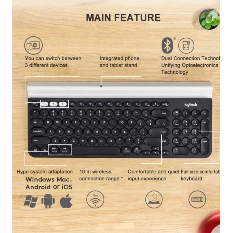 Jual Keyboard Original Logitech K780 Wireless Bluetooth Dual Mode ...