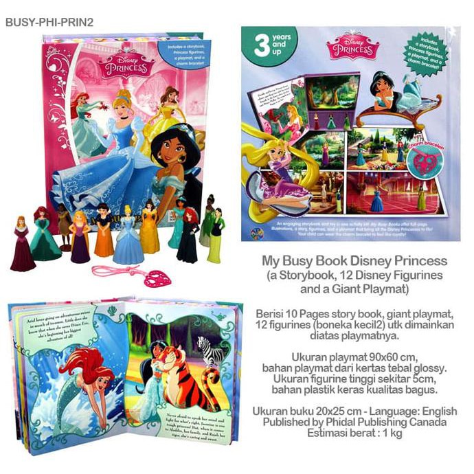 Jual Buku My Busy Book Disney Princess - 12 Figurines + Giant Playmat ...