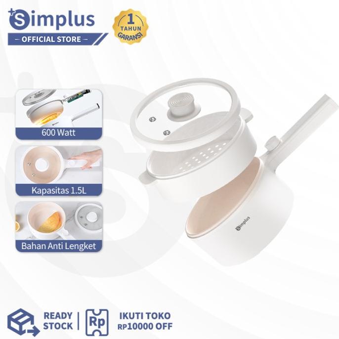 Jual Simplus Panci Listrik Kukusan Serbaguna Gagang Pengangan Low Watt 1.5L Primanada21 | Shopee ...