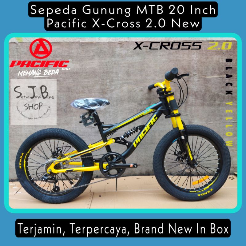 Jual Sepeda Gunung MTB 20 Inch PACIFIC X-CROSS 2.0 New Hi-Ten Steel Full Sus 7 Speed Indonesia ...