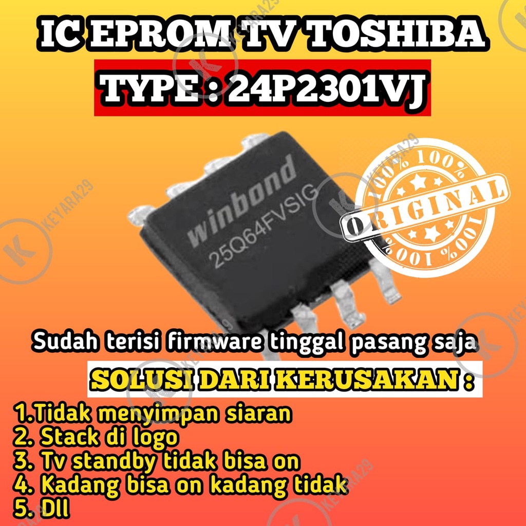 Jual ic eprom tv LED TOSHIBA 24P2301VJ | Shopee Indonesia