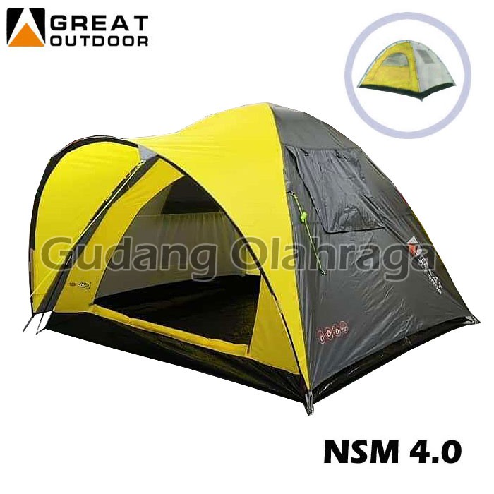 Jual Tenda Camping Great Outdoor NSM 4.0 Double Layer Kapasitas 4 Orang Indonesia|Shopee Indonesia