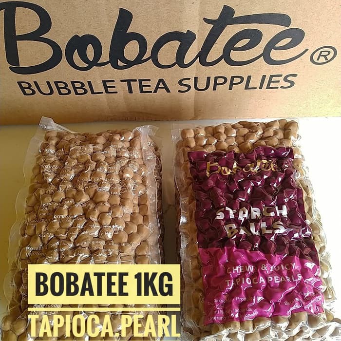 Jual BOBA Bobatee Tapioka Pearls STARCH BALL / Bubble Tea (Kemasan 1kg ...