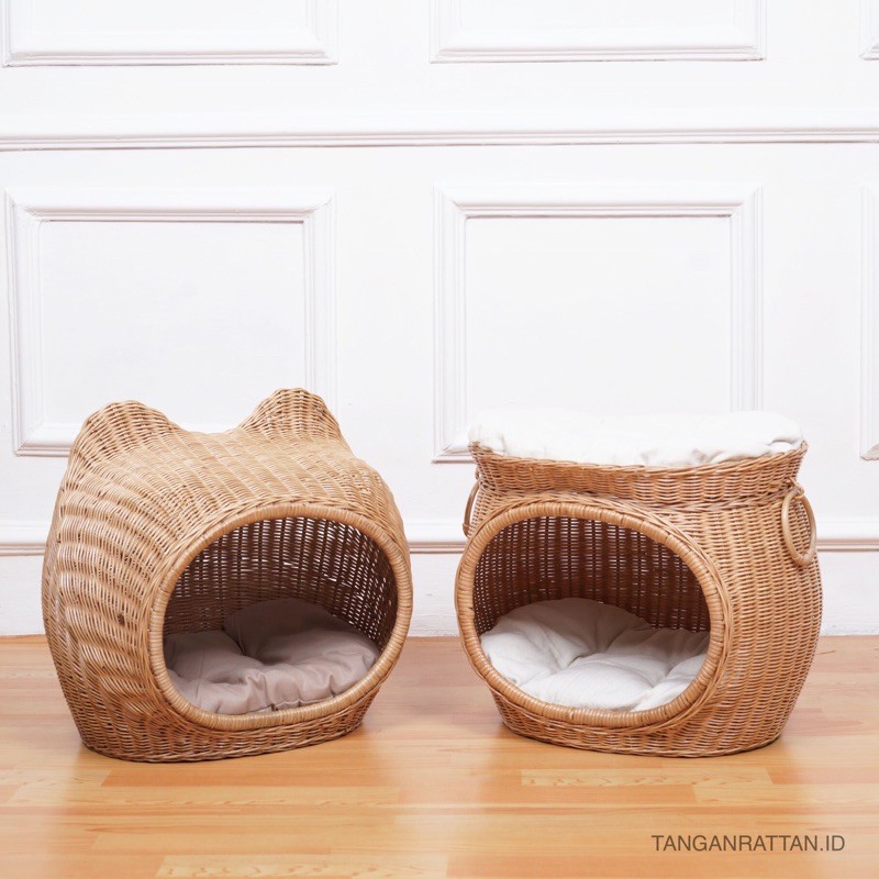 Jual Rumah Kucing / Kandang Tempat Tidur Kucing Tingkat Rotan Asli ...