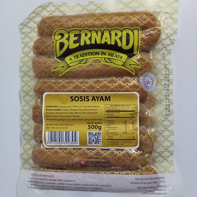 Jual Bernardi Sosis Ayam 10cm 500gr | Shopee Indonesia