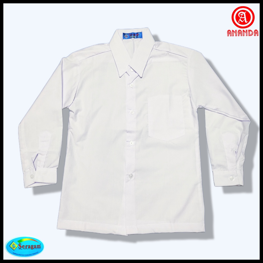 Jual Hem Putih Polos SD Lengan Panjang / Seragam Putih Polos SD Lengan ...