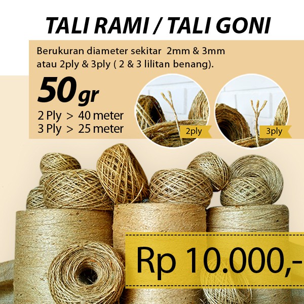 Tali Rami Tali Goni 50gr 2ply 40m / 3ply 25m | Shopee Indonesia