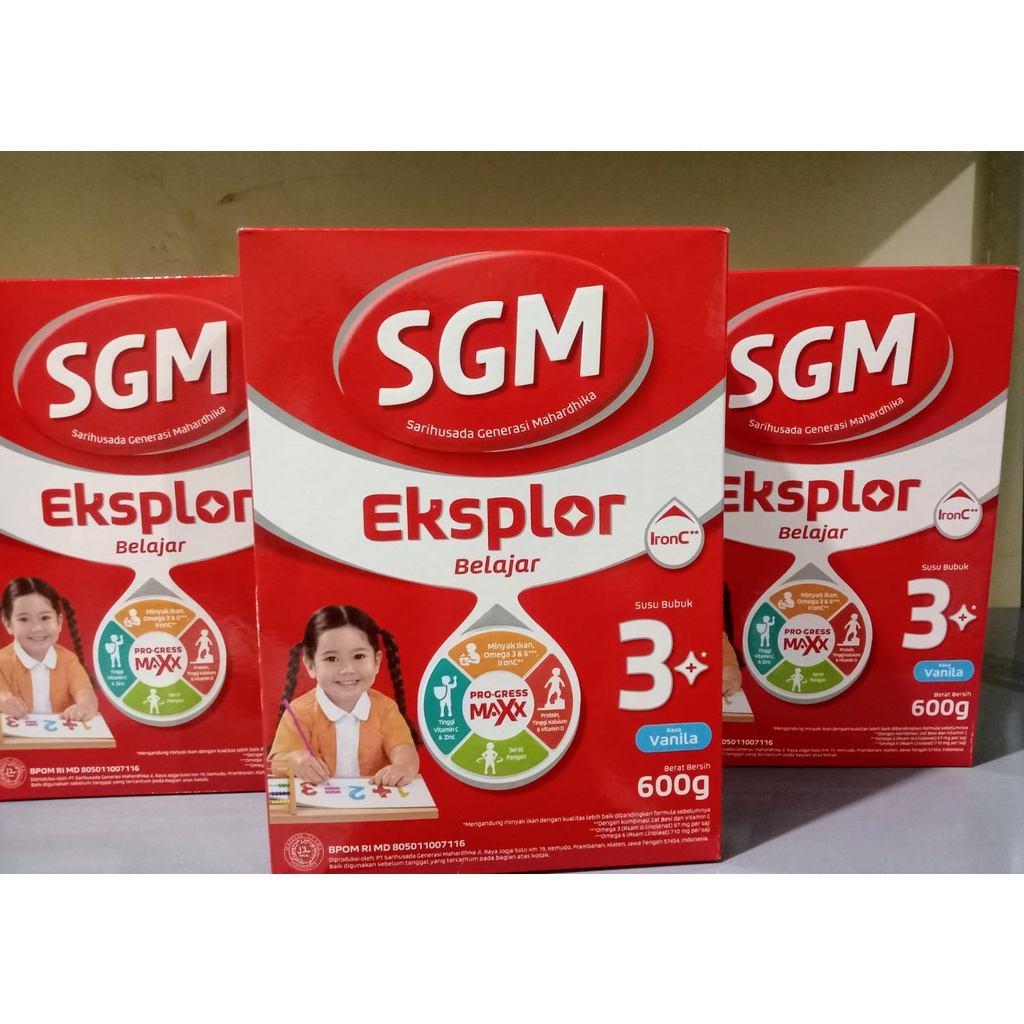 Jual SGM Eksplor Belajar 3+ Pro-GressMaxx Vanilla/Madu Susu Bubuk 600Gr ...