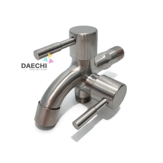 Jual Kran Cabang 2 Lubang / Double Stainless Steel SUS 304 Kran Tembok Cabang Anti Karat ...