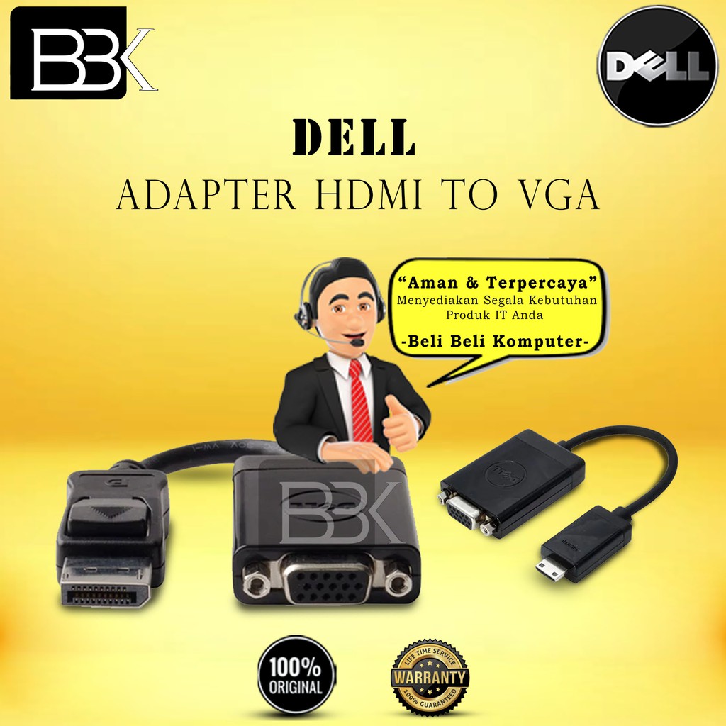 Jual Dell Adapter HDMI to VGA | Shopee Indonesia