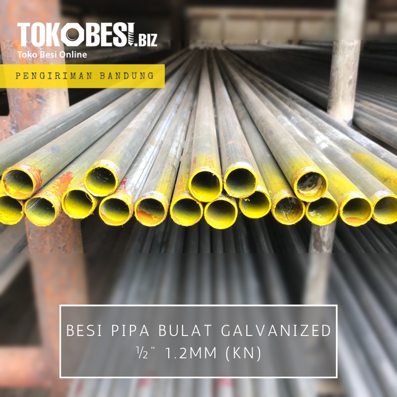 Jual Besi Pipa Bulat Galvanized 1/2" 1.2mm (kn) | Shopee Indonesia