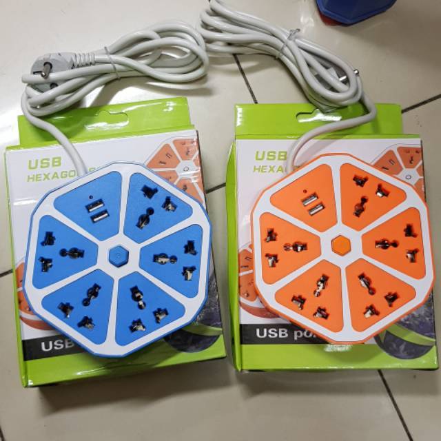 Jual Stop kontak listrik 4 colokan + 4 usb model bunga warna Indonesia|Shopee Indonesia