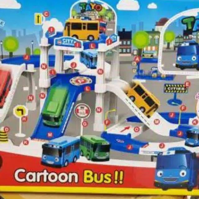 Jual Mainan anak garasi lintasan Track Parkir tayo Area Cartoon Bus | Shopee Indonesia