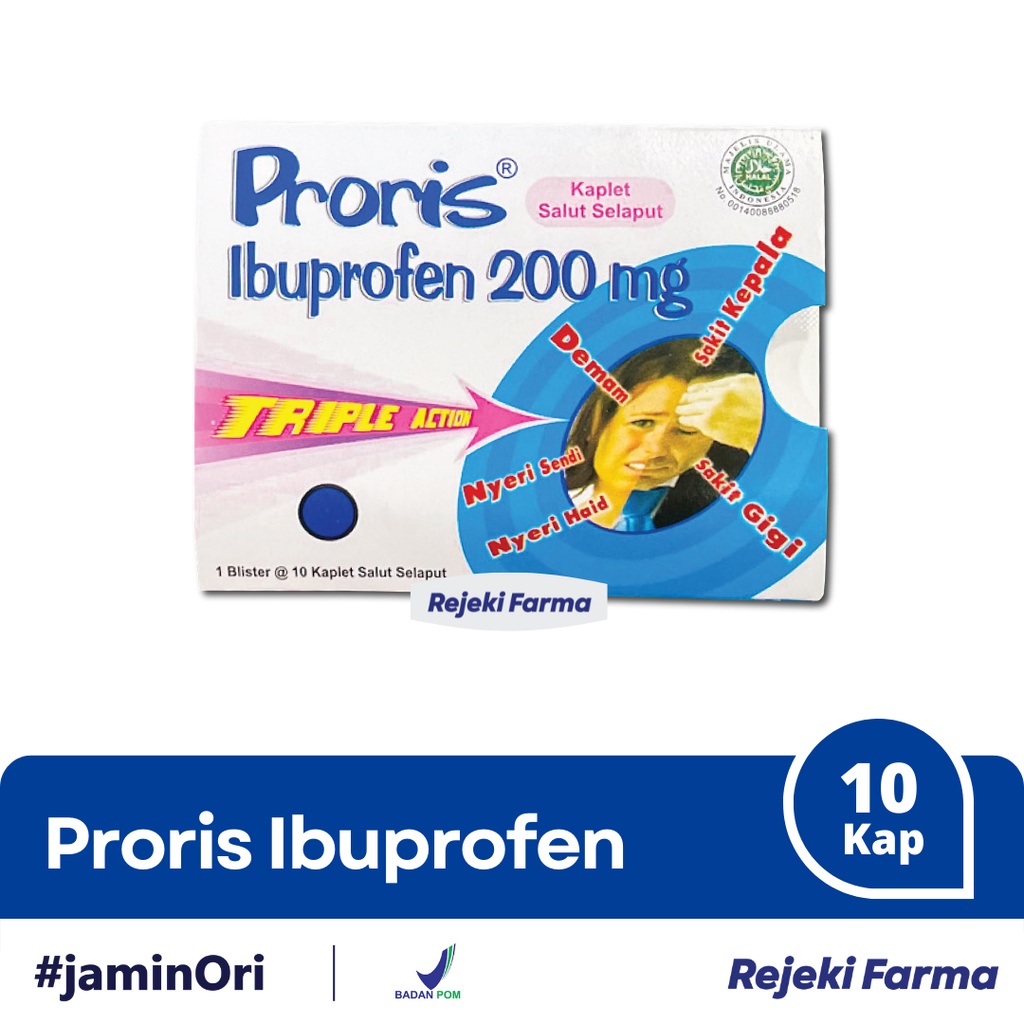 Jual Proris Ibuprofen 200 Mg 1 Per Strip isi 10 Kaplet - Pereda Demam ...