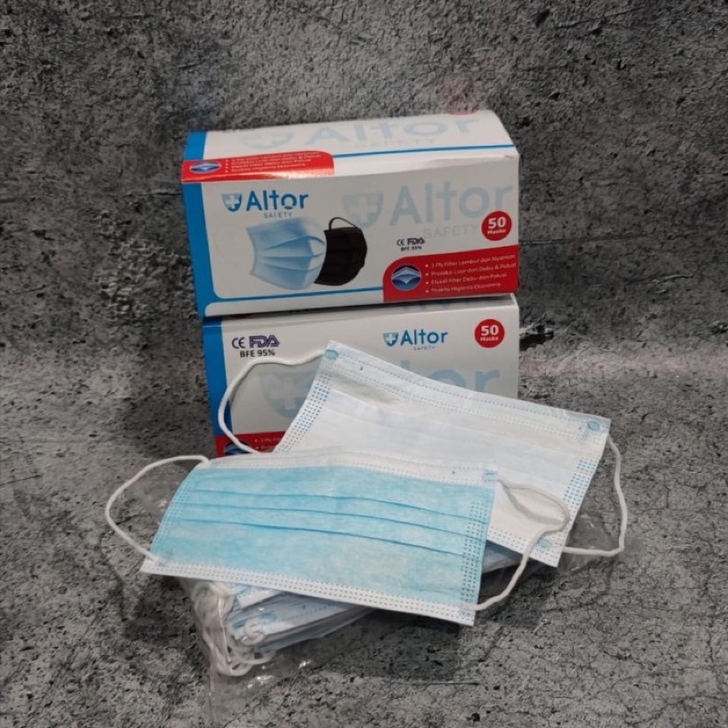 Jual MASKER 3 Ply BIRU PAKAI BOX | EARLOOP BIRU | NON HIJAB BIRU MEDIS ...