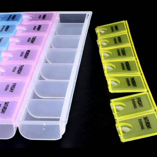 Jual PR0M0 2.2 Kotak Pil Tempat Box Obat Harian Mingguan 3 Waktu 7/14 ...