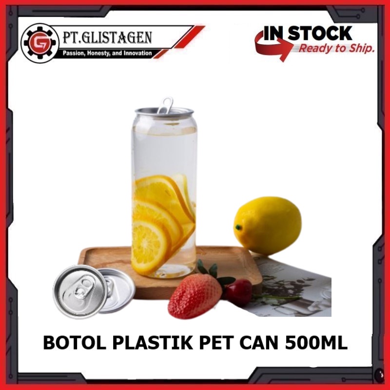 Jual Botol Plastik Pet Can 500ml Tutup Segel Minuman Kaleng Transparan ...