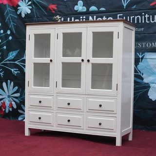 Jual Buffet Kaca Shabby Chic - Lemari Putih Duco Cabinet Display - BEST ...