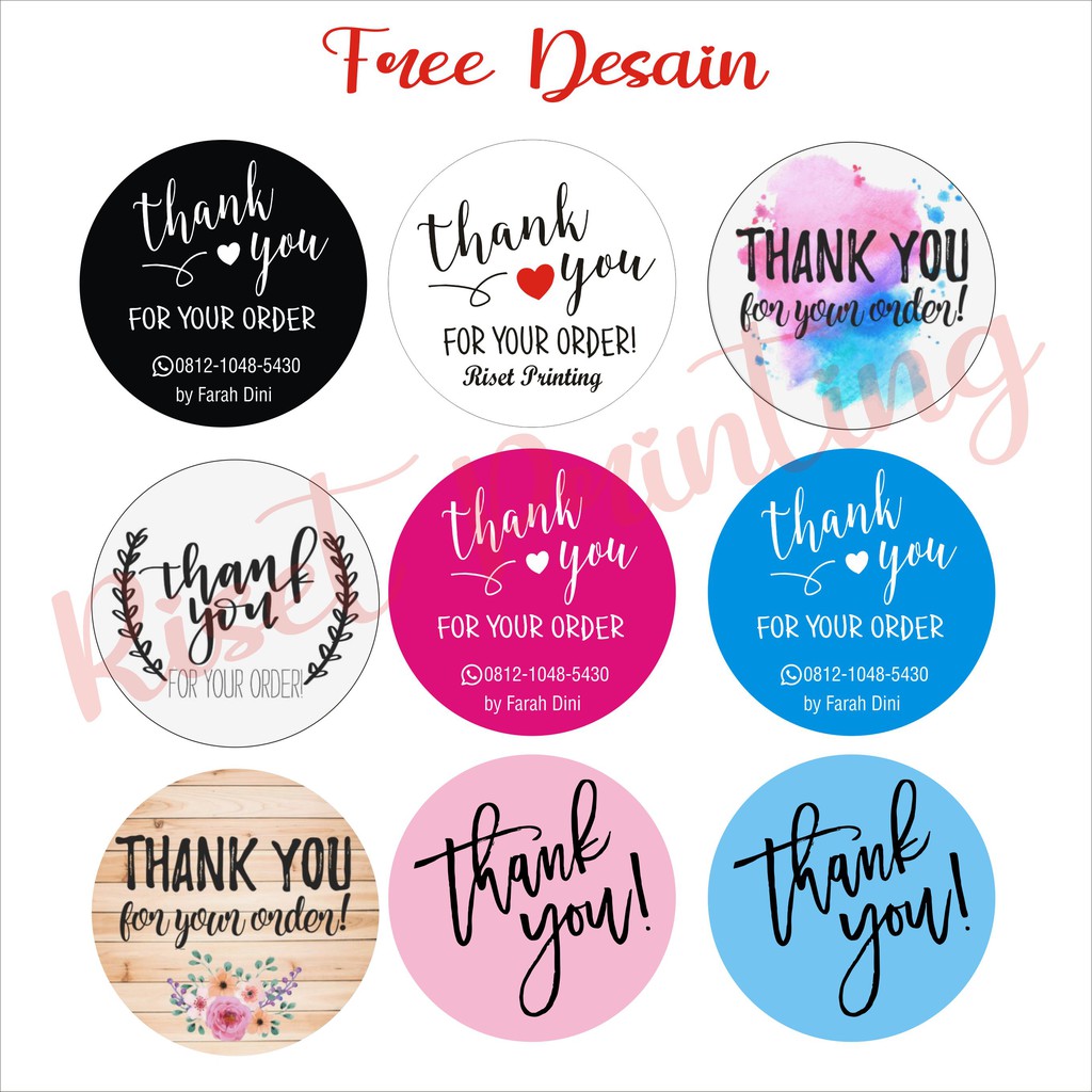 Jual CETAK STIKER LABEL THANK YOU | Shopee Indonesia