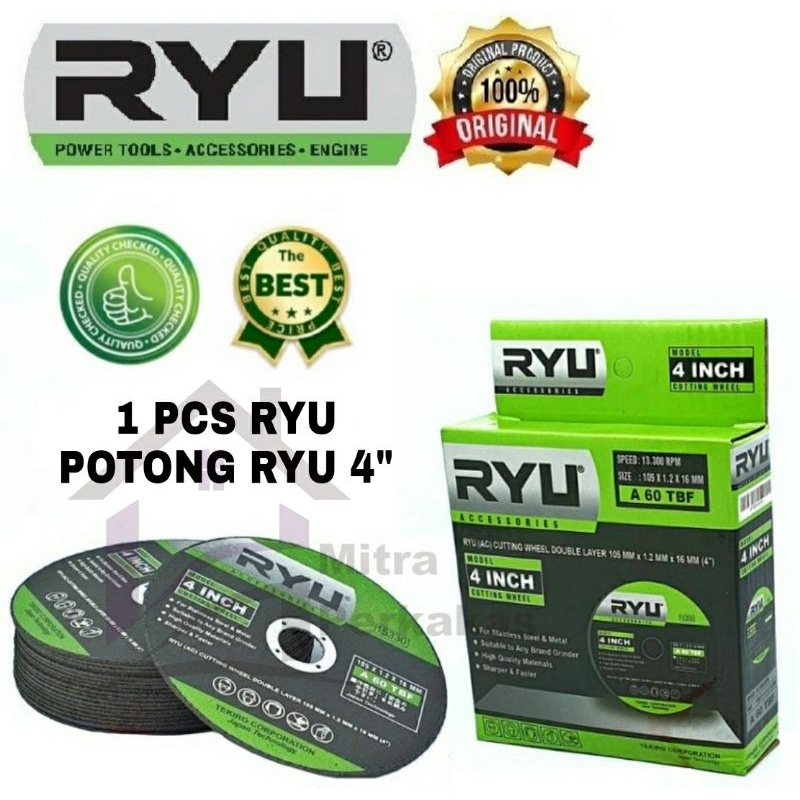 Jual RYU Batu Potong Besi 4 Inch Mata Potong Gerinda Cutting Wheel 4 ...
