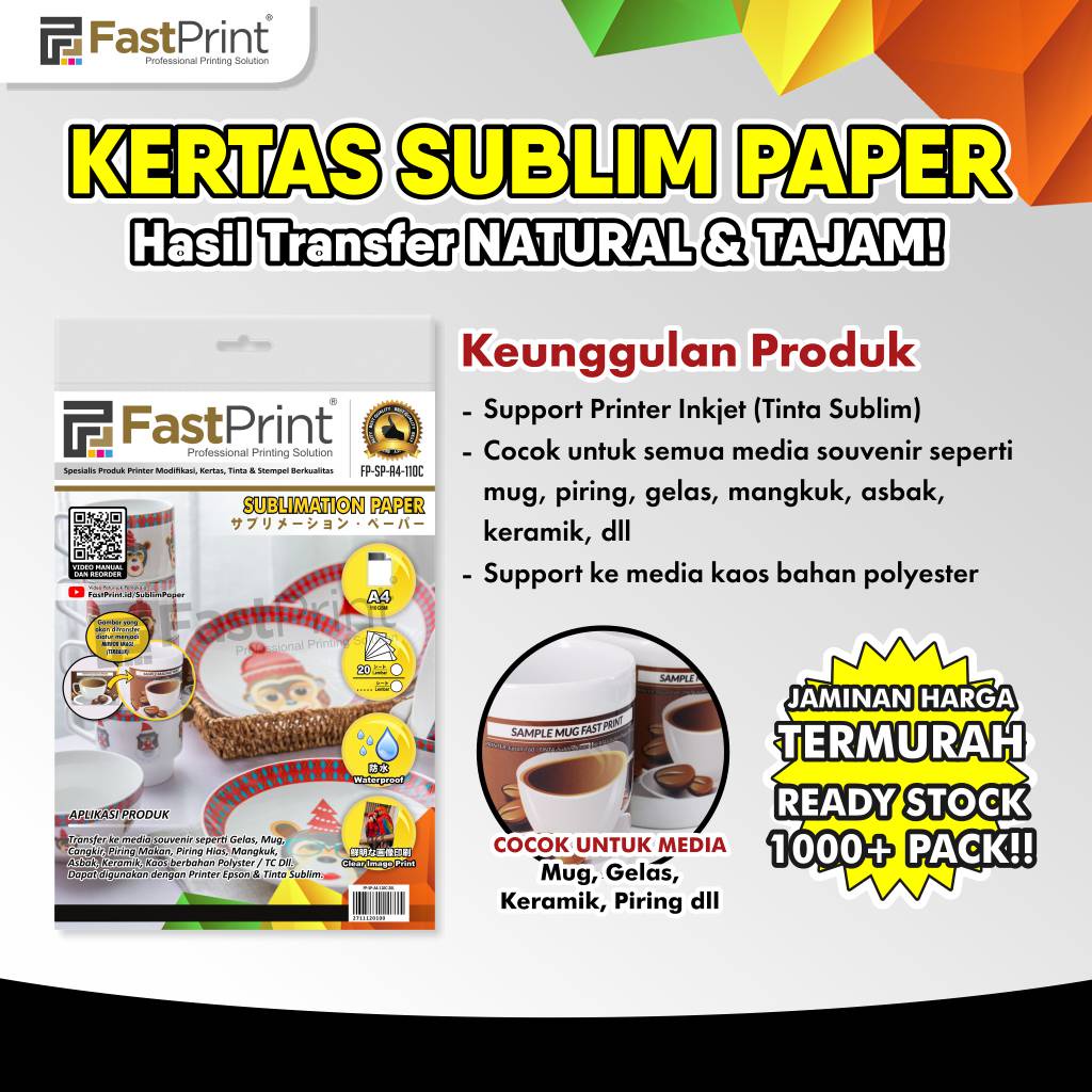 Jual Kertas Sublim Sublimation Paper A4 110 Gram | Shopee Indonesia